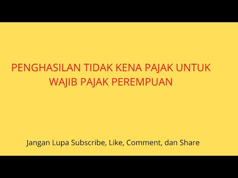 RUANG PAJAK-PTKP bagi Wajib Pajak Perempuan #ruangpajak #ptkp