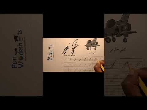 Small Letter j | Cursive Handwriting Shorts | Easy tutorial| Free Worksheet| Funwithworksheets.com