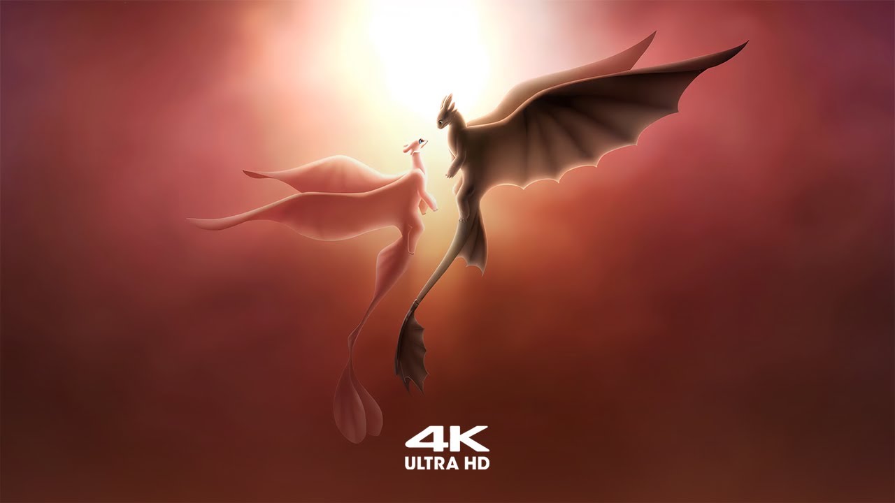 Toothless & Light Fury in Love | 4K Live Wallpaper + Screensaver 🐉✨