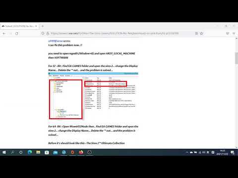 The Sims 2 Ultimate Collection regedit for database problem