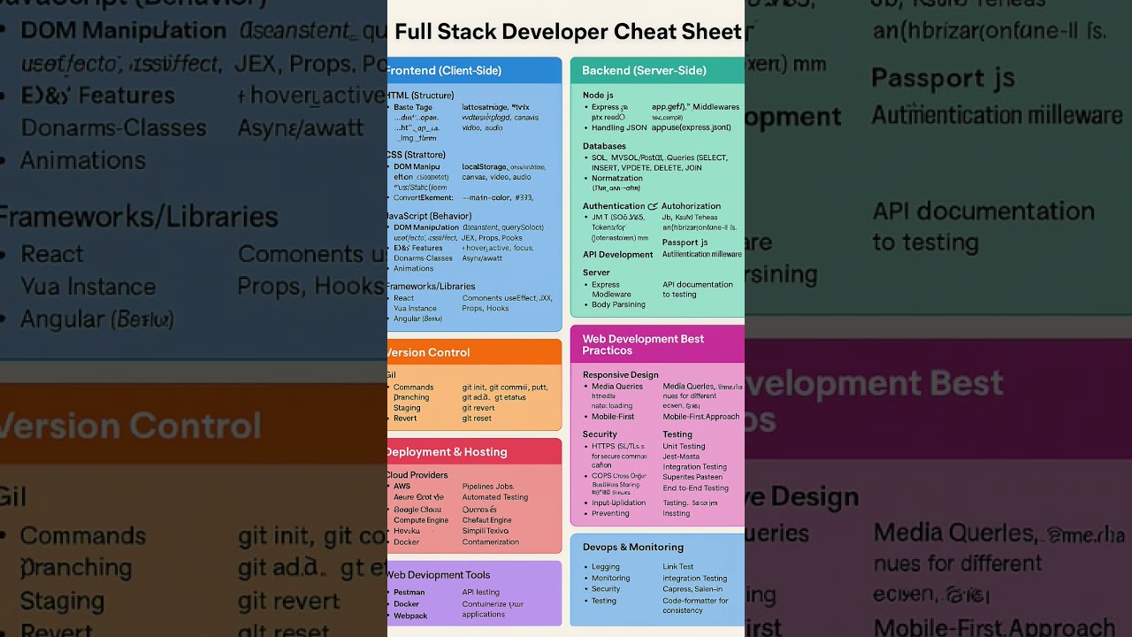 Fullstack Development Cheatsheet