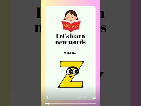 words with letter Z - learning is fun with kids