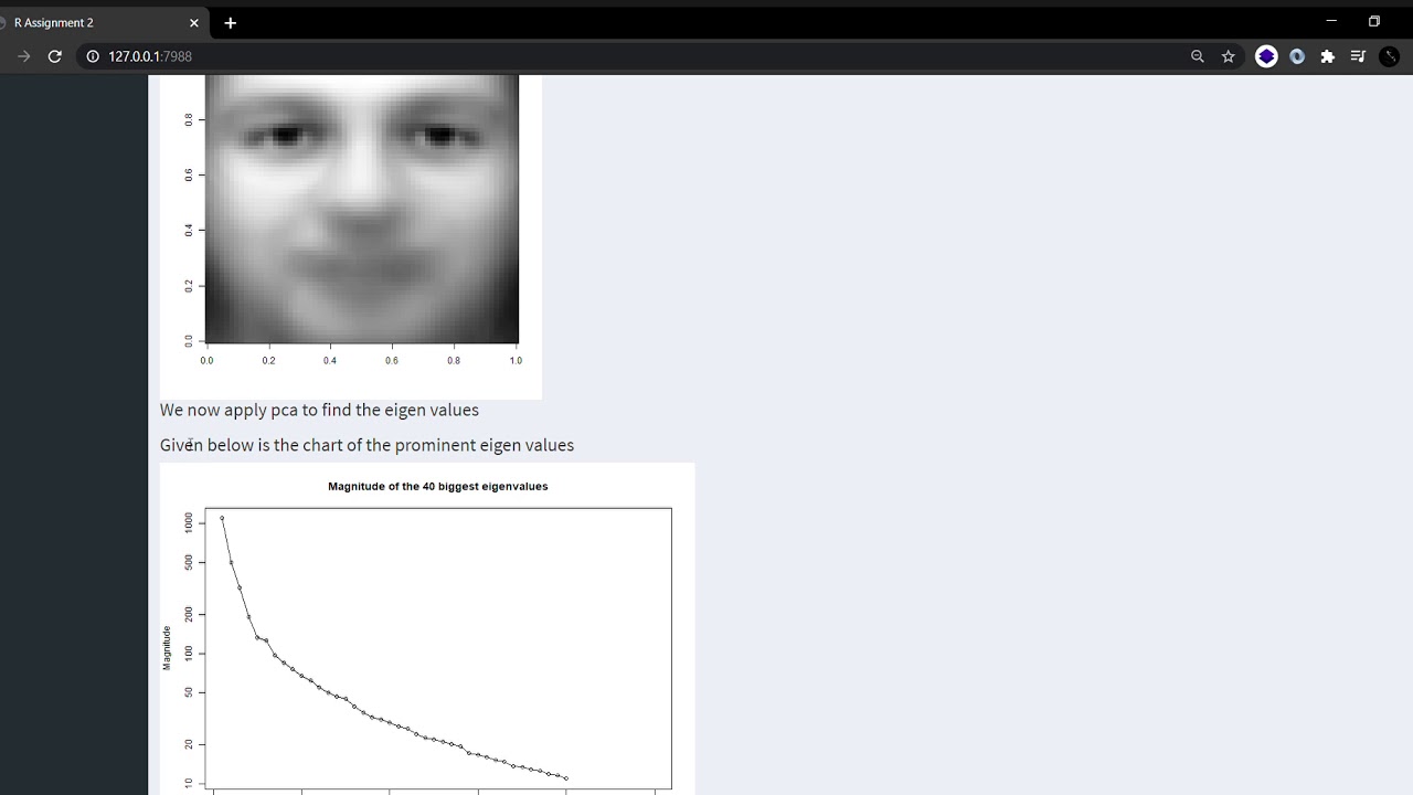 Implementing PCA and Eigen Faces using R programming