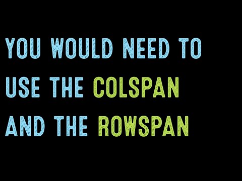 Designers Learn Code: Colspan and Rowspan Attributes