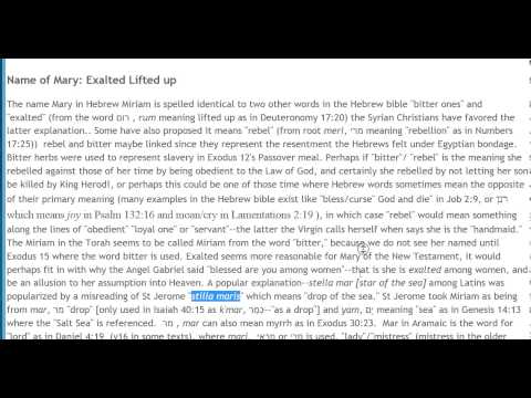 The meaning of Mary's name