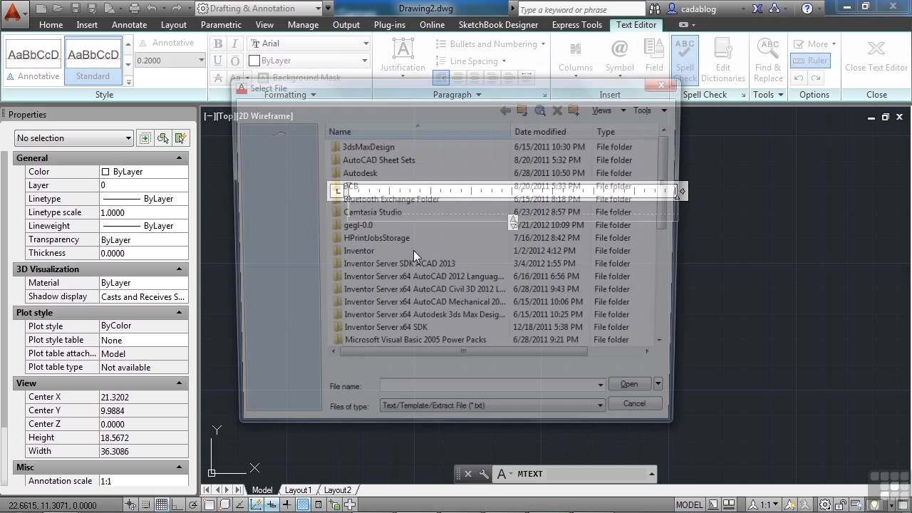 Advanced AutoCAD 2014 Tutorial | Import Text: Can I Copy Your Notes