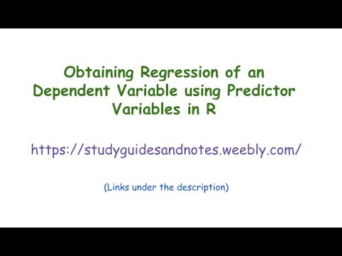 Obtaining Regression of a Dependent Variable using Predictor Variables in R