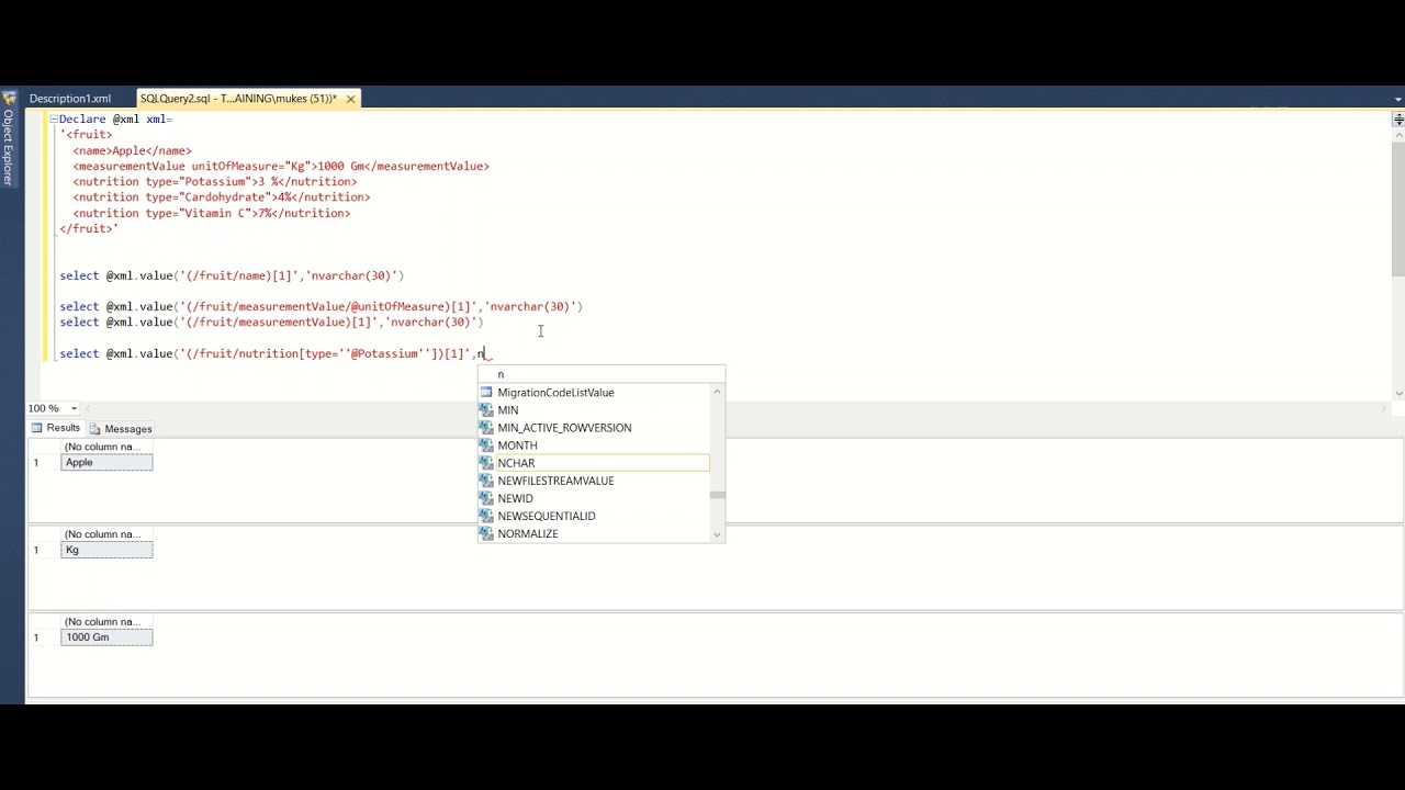Sql Server XQuery/XPath Basic Examples - Part 1