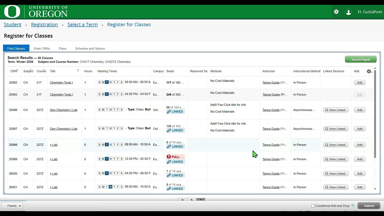 Registering for a Linked Course