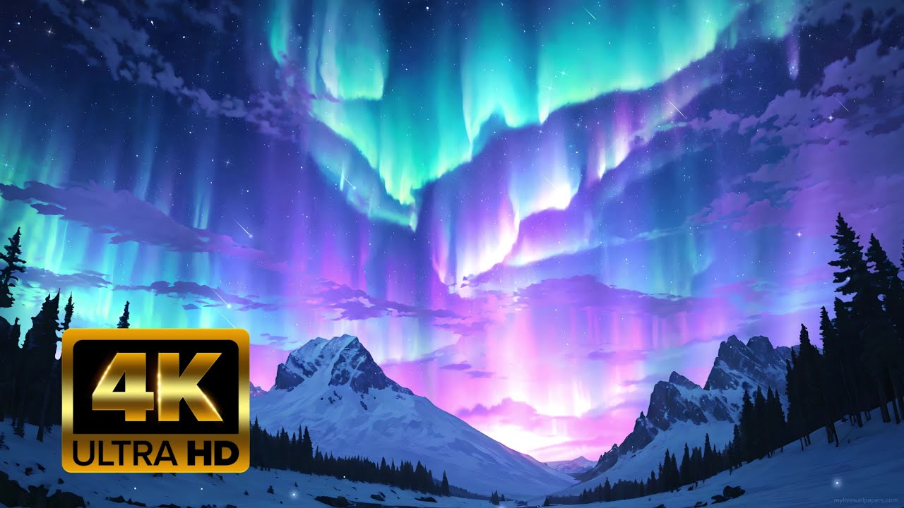 Aurora Borealis 4K Wallpaper | Northern Lights Majesty🌃 For PC #aurora #sky #snow