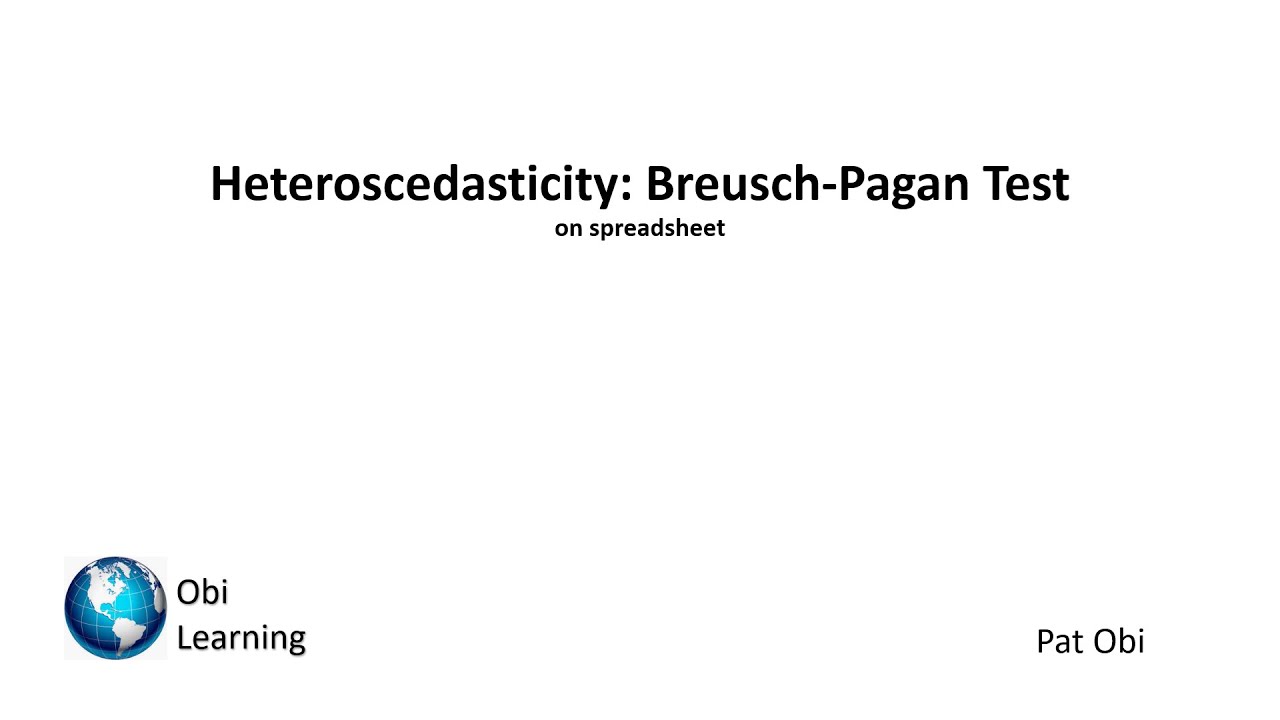 Heteroscedasticity: Breusch-Pagan Test on Spreadsheet