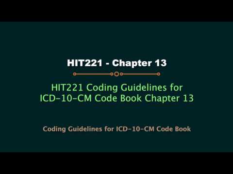 HIT220.221 ICD-10-CM code book Chapter 13 Coding Guidelines (Updated 2017)