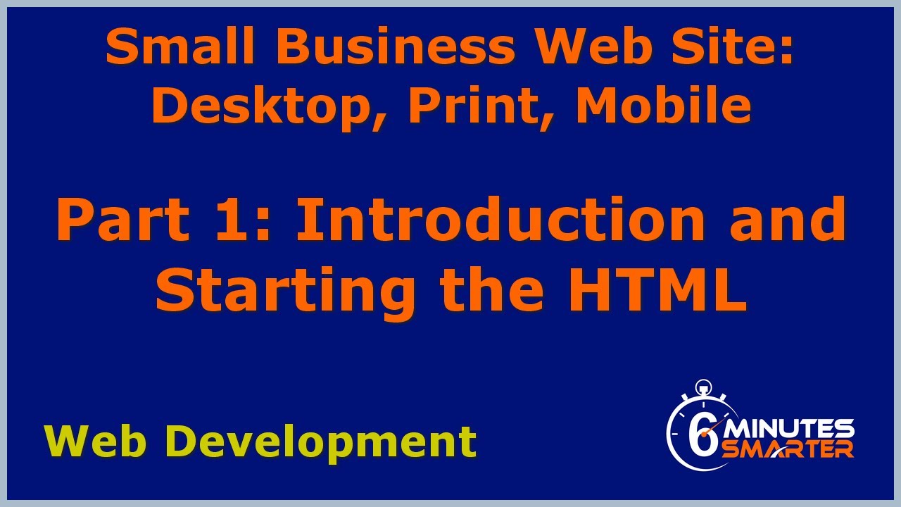 Small Cafe Site: Part 1 - Introduction and Starting the HTML