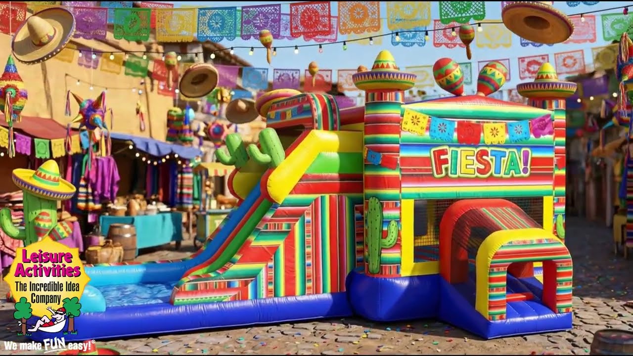 Fiesta Combo Wet/Dry Inflatable | The Ultimate Party Bounce House & Slide | Leisure Activities 🎉