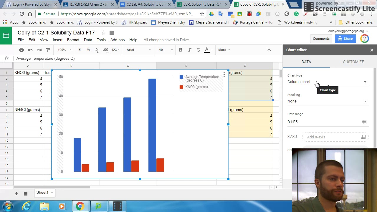 How to make a Solubility Curve in Google Sheets