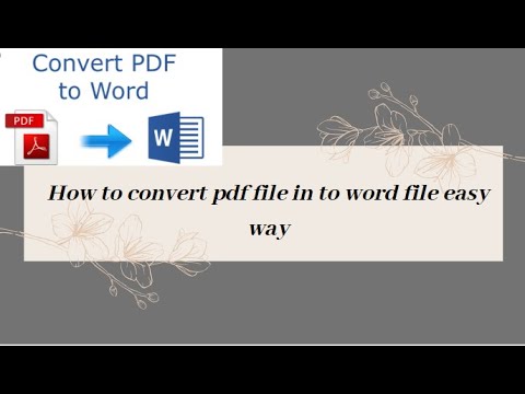 Convert pdf file in to word file in easy way | hindi/urdu