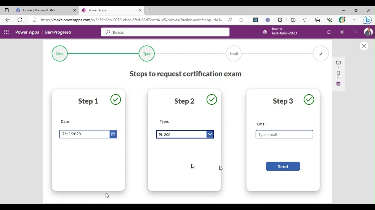 Green progress line   - Component Power Apps
