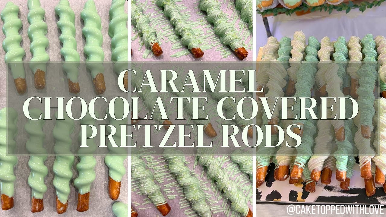 How to Make CARAMEL WRAPPED PRETZEL RODS | Caramel Chocolate Covered Pretzel Rods Tutorial |