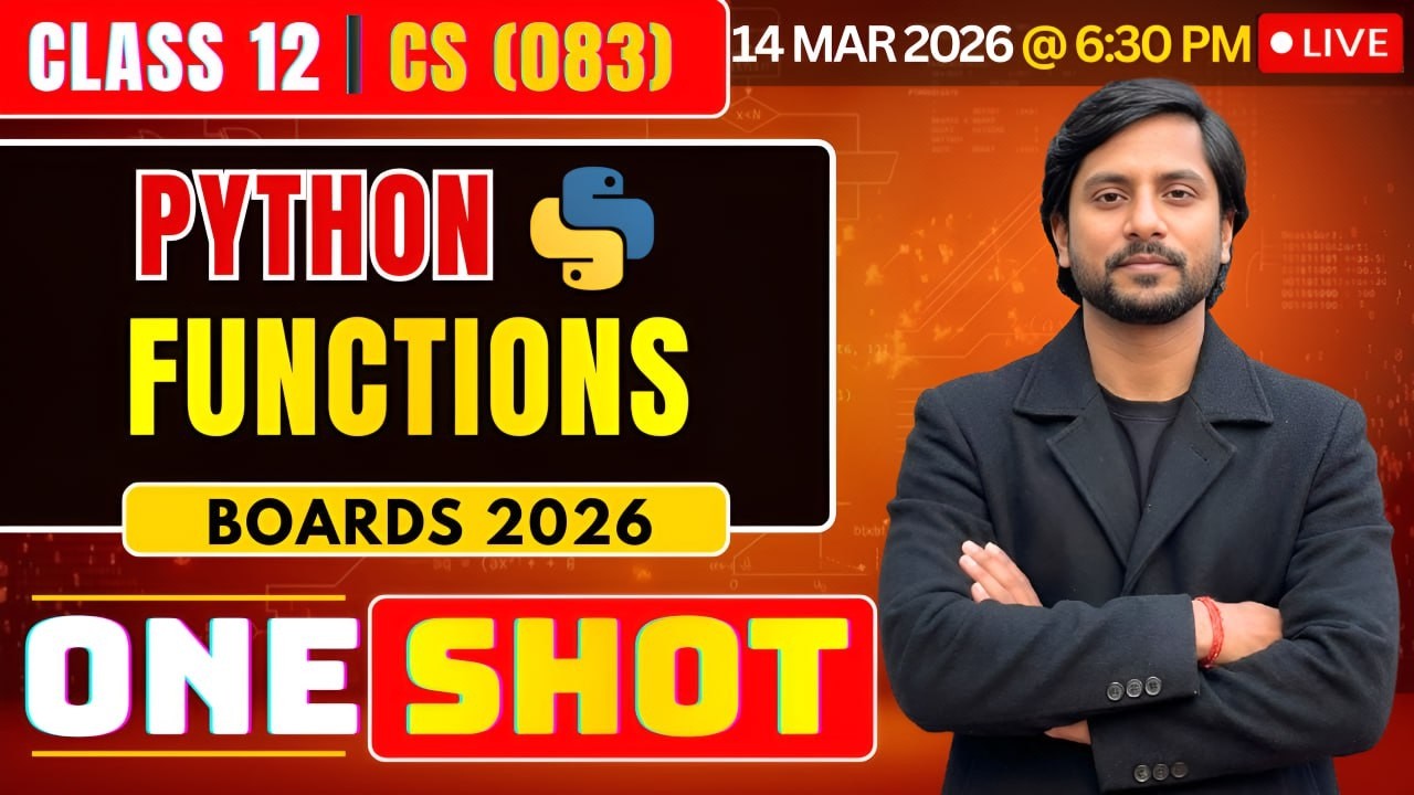 Class 12 CS Python Functions | CBSE Computer Science 2026 | Live Boards Preparation