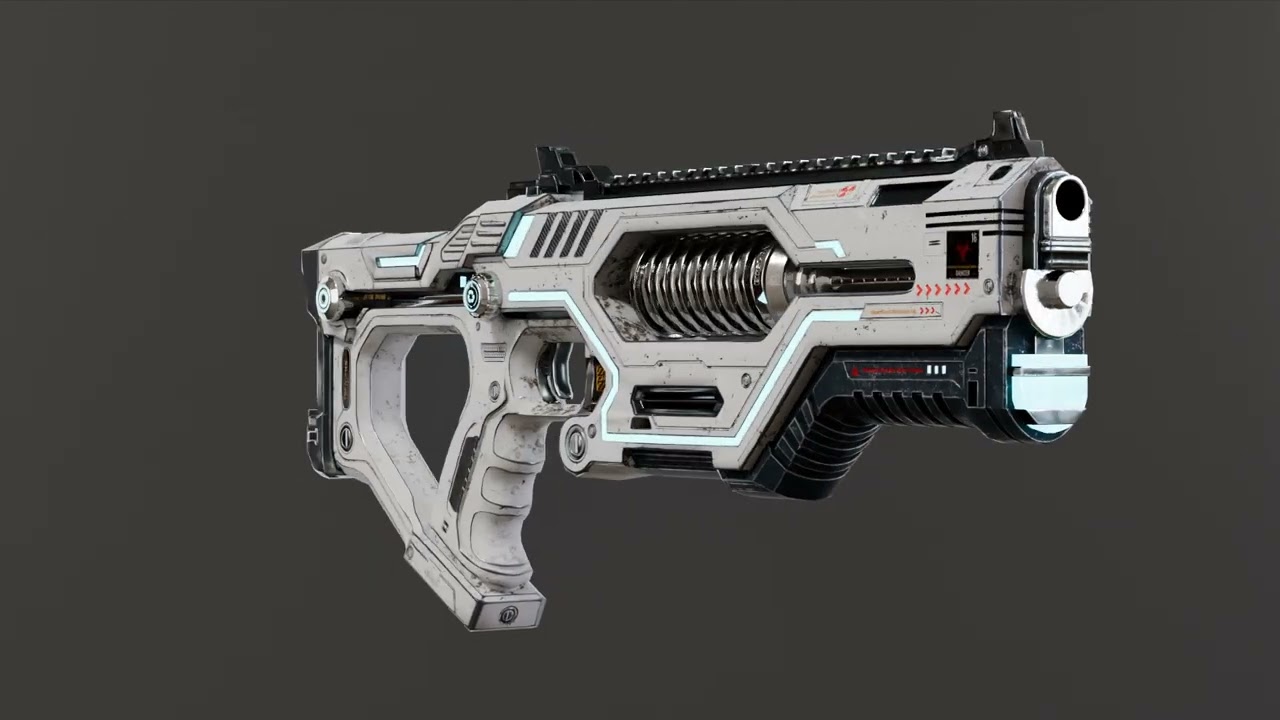 Futuristic Sci-Fi Gun 3D Model Showcase