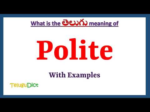 Polite Meaning in Telugu | Polite in Telugu | Polite in Telugu Dictionary |