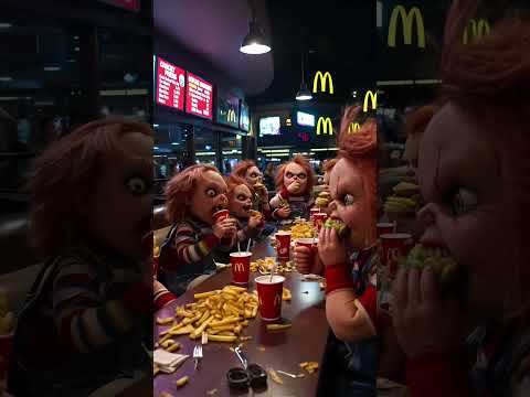 wtf is Chucky doing in McDonald’s ???????? #skibidi #ai #aiart #chucky #horror #mcdonalds