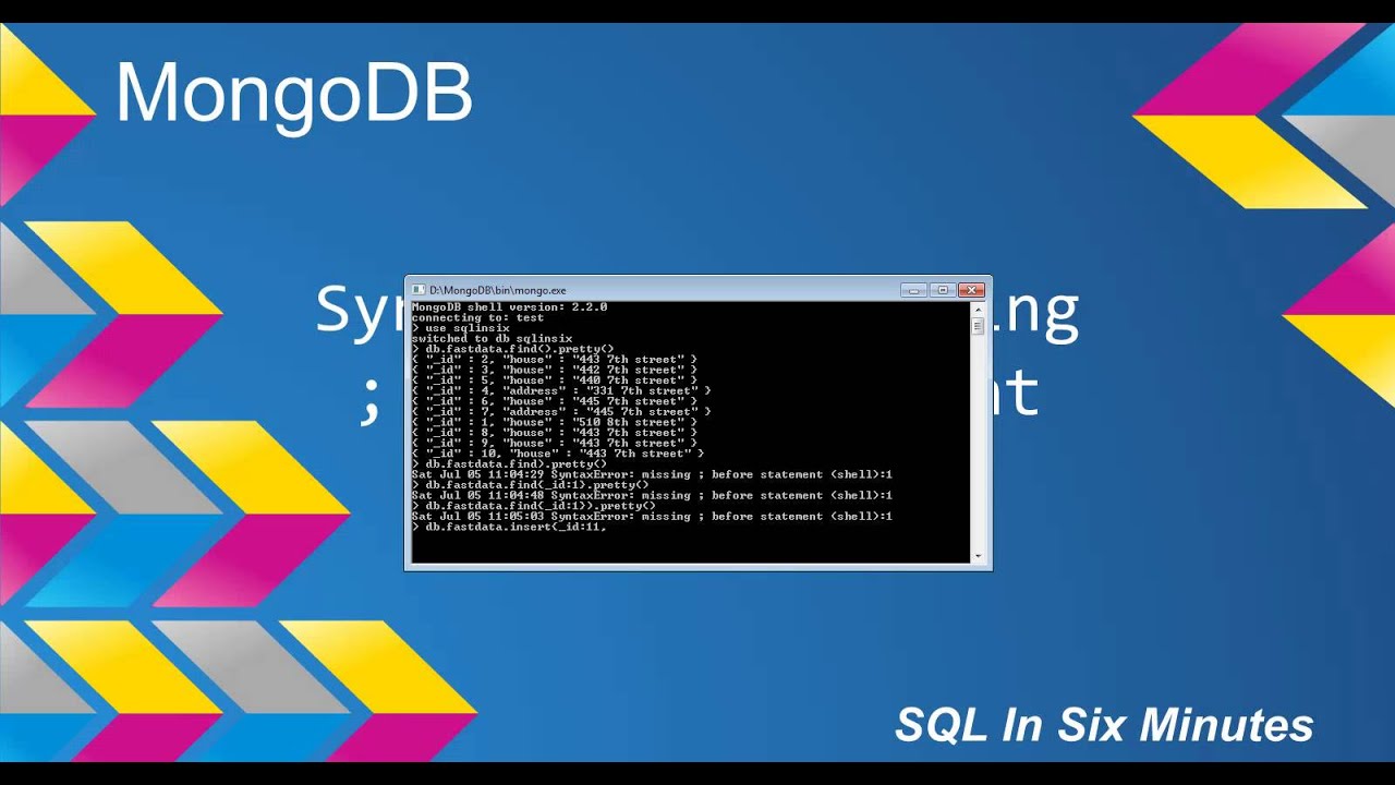 MongoDB: SyntaxError: Missing ; Before Statement