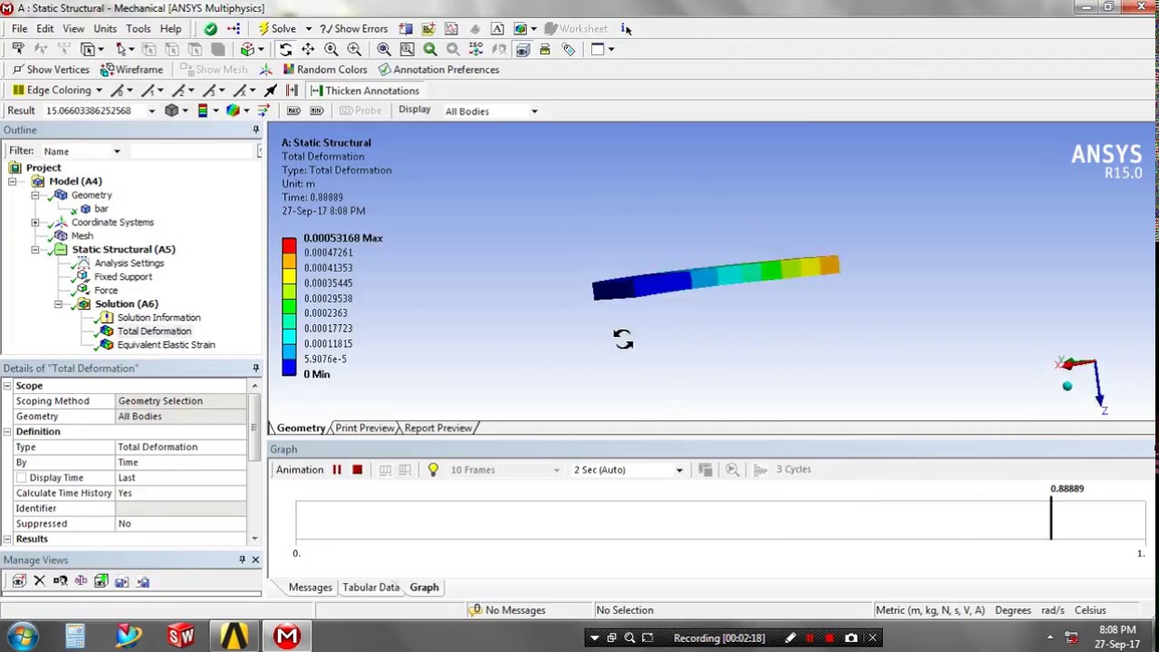 STATIC STRUCTURAL ANALYSIS OF BAR IN ANSYS WORKBENCH
