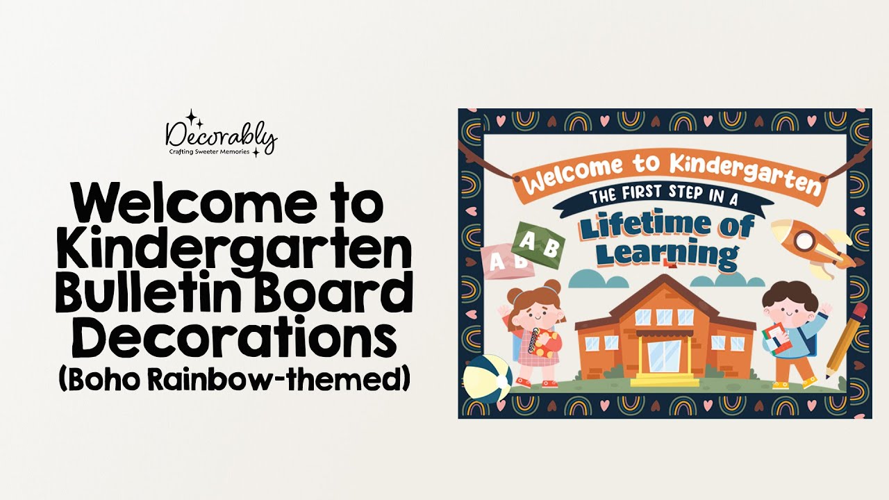 ✨🎨 Bring Cheer to the Classroom with Boho Rainbow Welcome to Kindergarten Bulletin Board Decor 🎉🍎🌈📚