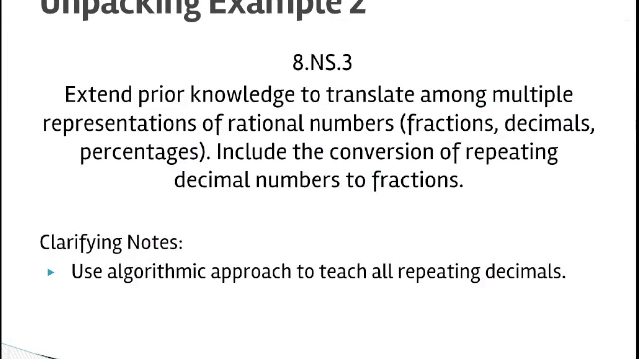 Unpacking Math Standards