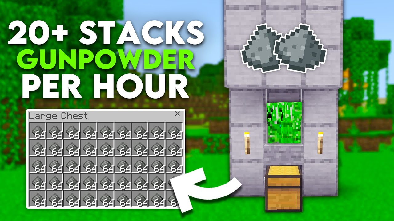 BEST 1.21 CREEPER GUNPOWDER Farm in Minecraft Bedrock! (Windows10/MCPE ...