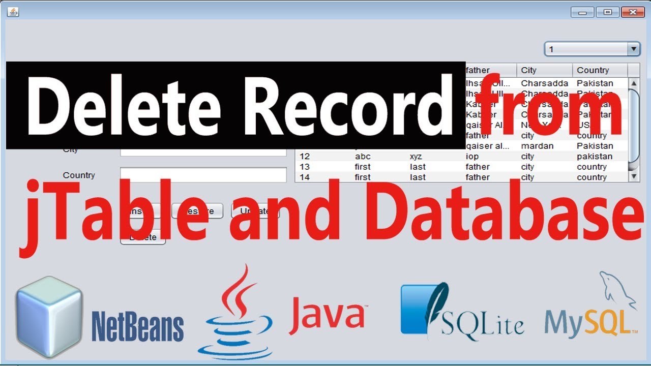 JAVA SWING #15 - How To Remove JTable Selected Row In Java Using NetBeans sqlite [With Source Code]