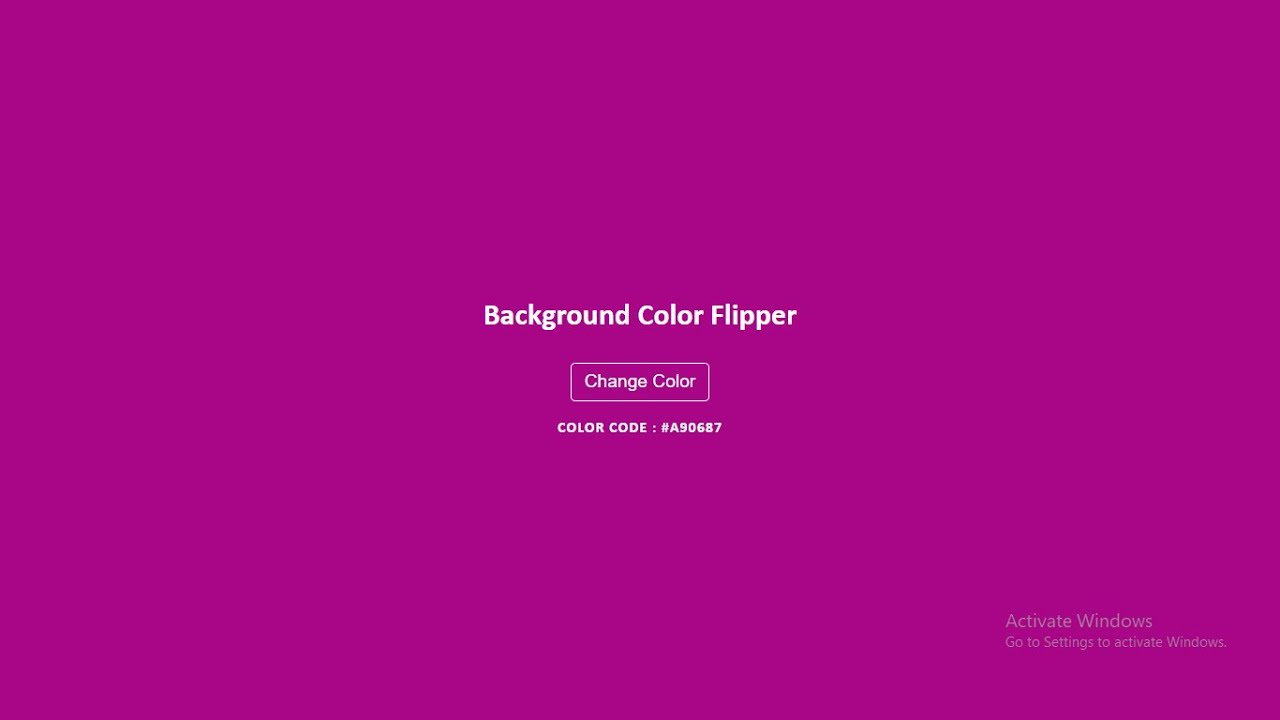 How to create background color flipper using HTML CSS & JavaScript
