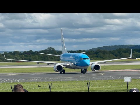 KLM 737-700 vacating runway at Manchester