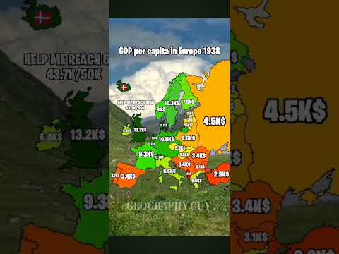Gdp per capita in Europe 1938 #europe #map #geography #fyp #viral #ww2 #history #money