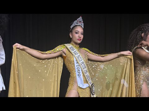 Com look dourado ela faturou o título Miss SP Pétit Las Américas 2024
