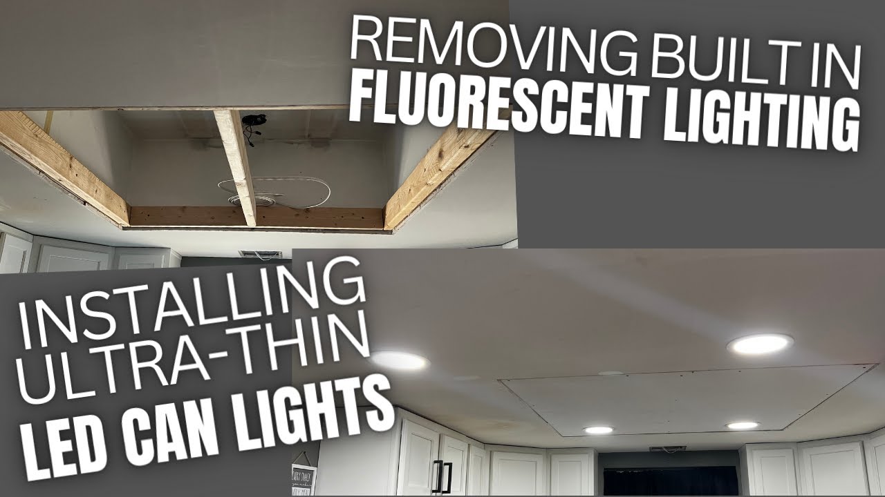 Finally Removing that UGLY Kitchen Fluorescent Lighting! Swapping LED Recessed Lighting In!