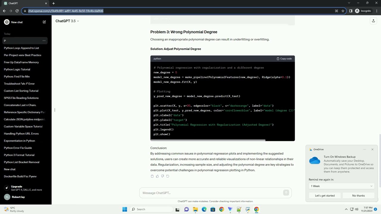 Python polynomial regression plotting wrong