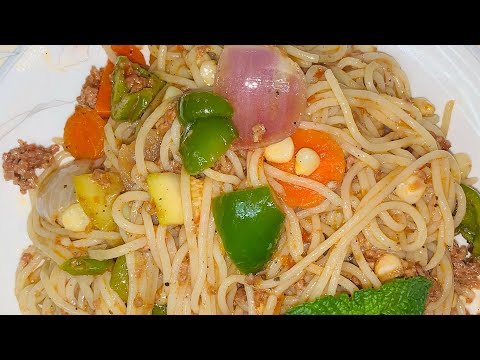 Beef mince loaded chowmein 🥩🍝 #shorts #ytshorts