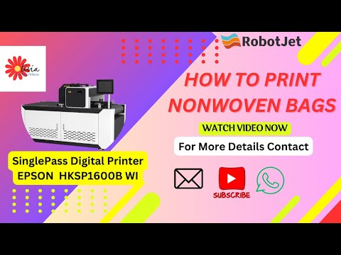 RobotJet Single Pass Digital Printer Printing NonWoven Bags Printhead and Model HK SP1600B WI