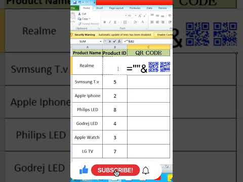 QR Code Excel#shorts #short#viralshorts #exceltips#exceltutorial #excelformulas#msexcel #barcode