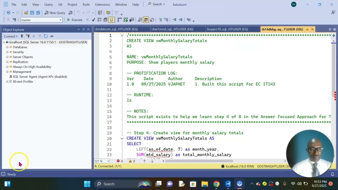 My T SQL data manipulation video