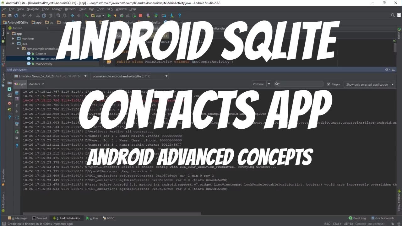 Android SQLite - Very basic SQLite Contact App