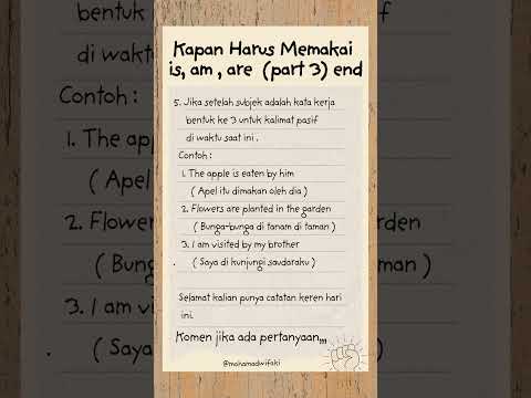 Kapan kita harus memakai is, am, are dalam kalimat. (part 3) End 🥳#study #bahasainggris #english