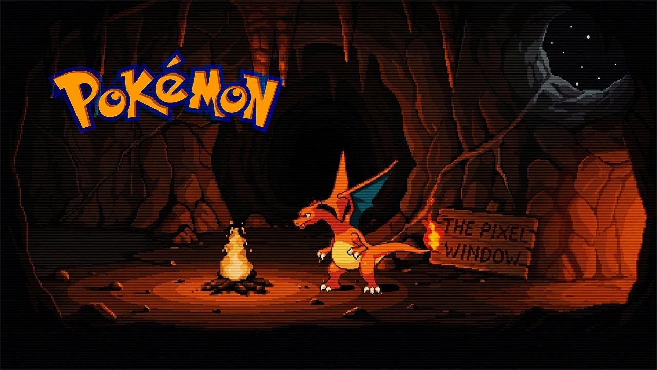 Charizard Campfire Pixel Art Ambience 🔥 Animated Live Wallpaper (8 Hours)