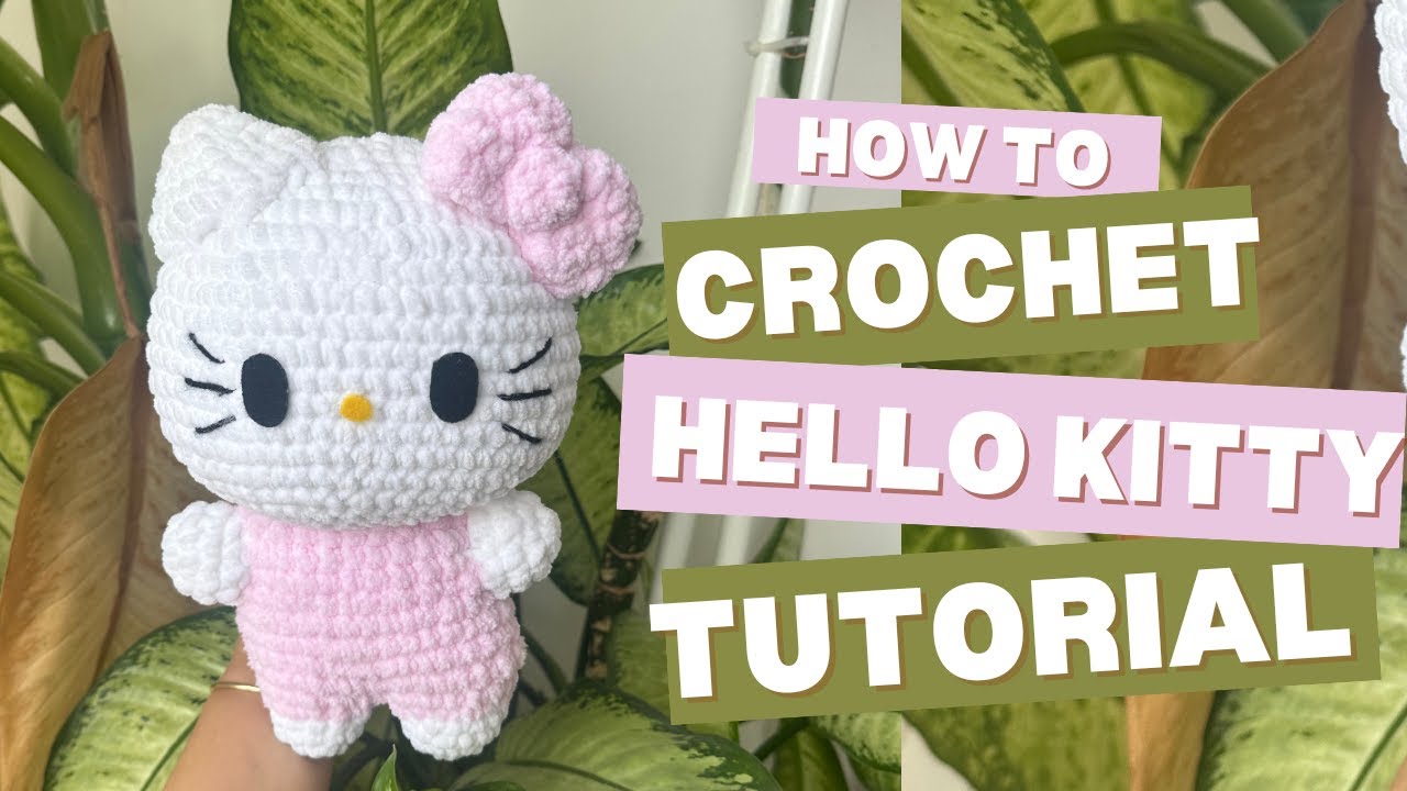 Crochet Jumbo Hello Kitty in Overalls - Beginner Friendly Tutorial