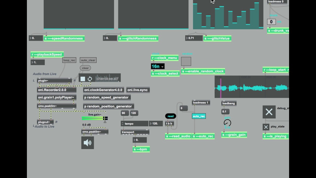 Max/MSP beat slicer with multislider #2