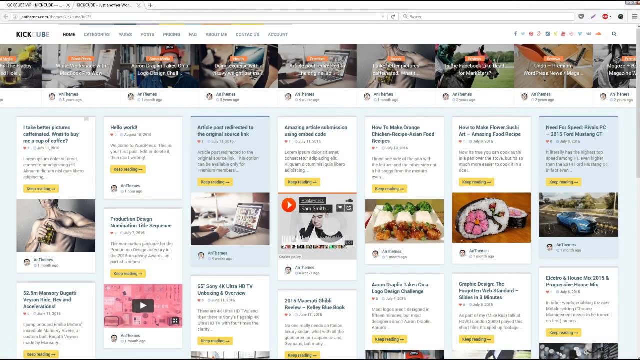 KICKCUBE = Theme Options Settings WordPress Theme
