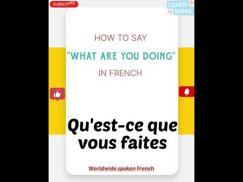 What are you doing in french | Qu'est ce que vous faites #french #shorts