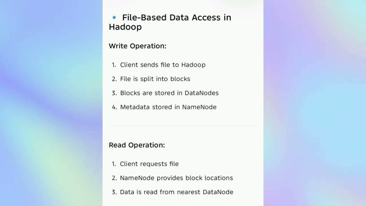 CCS334 UNIT 4 File based data structure basics of hadoop